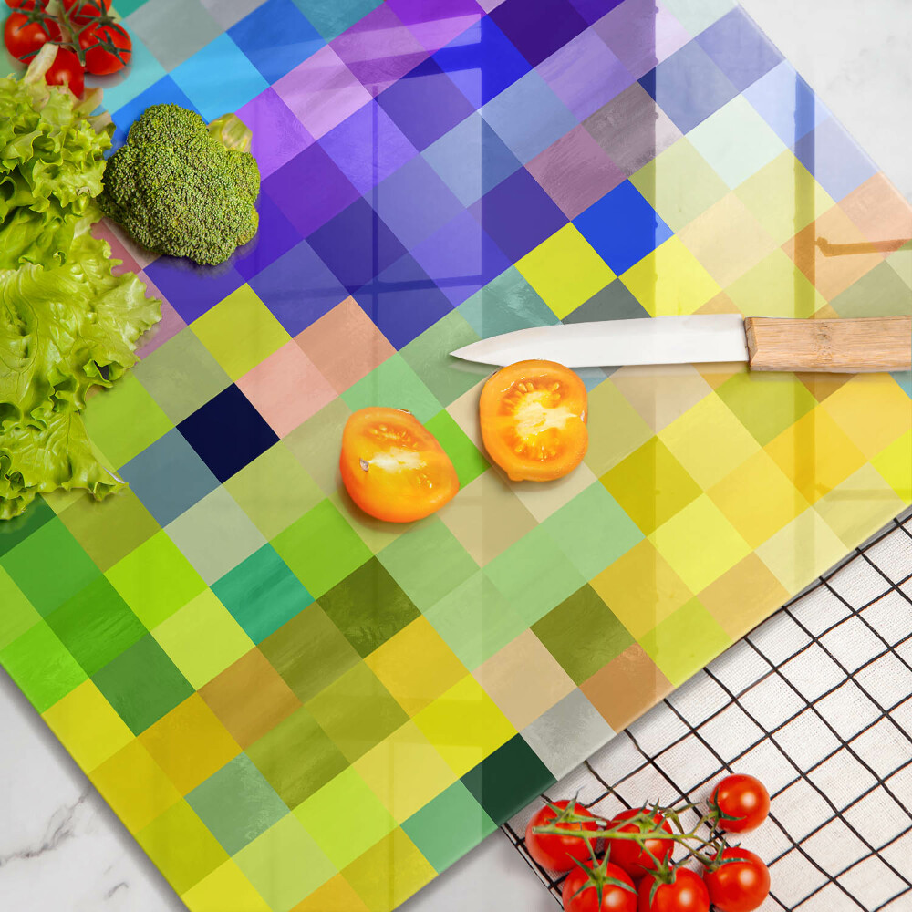 Cache plaque de cuisson Carrés de pixels colorés