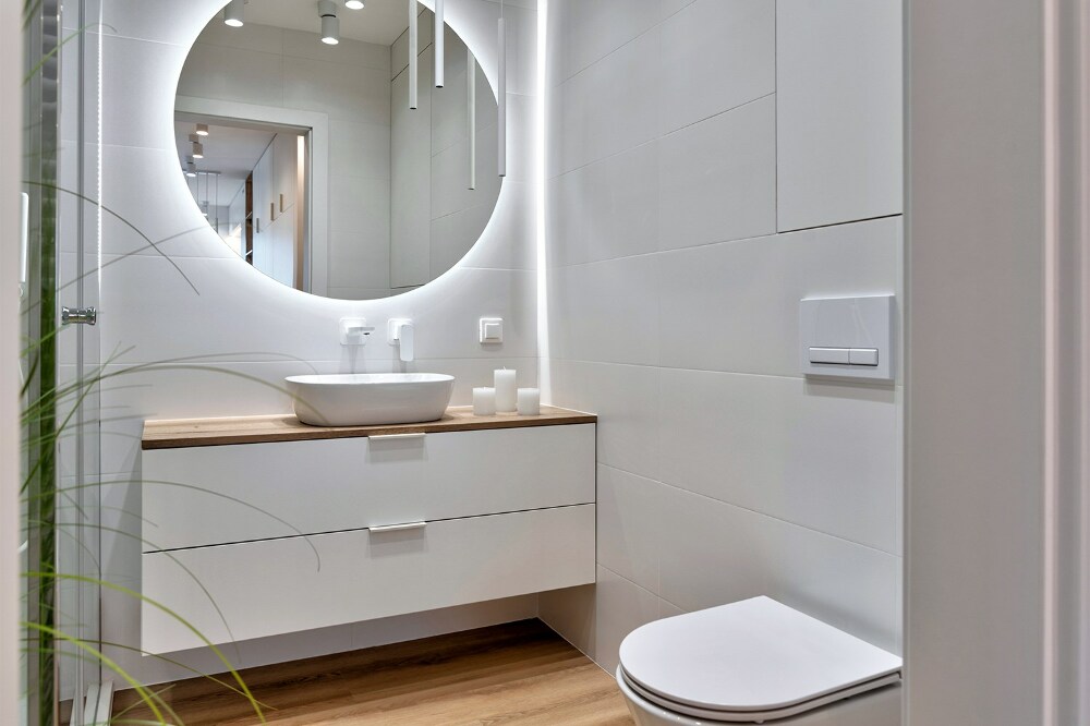 Miroir rond mural avec led fi 80 cm - Miromat.fr